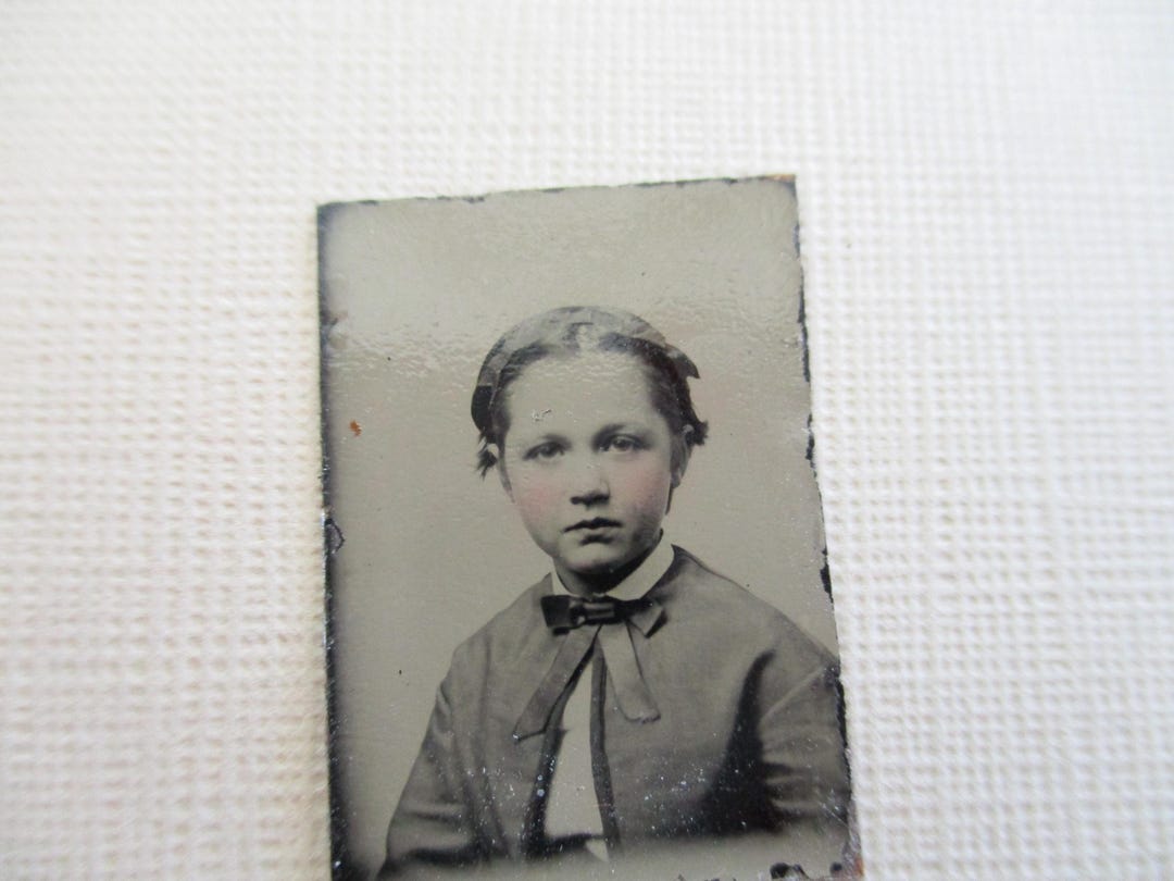 Antique Miniature Gem Tintype Photo - 1800s, Young Girl With Sweet Face ...