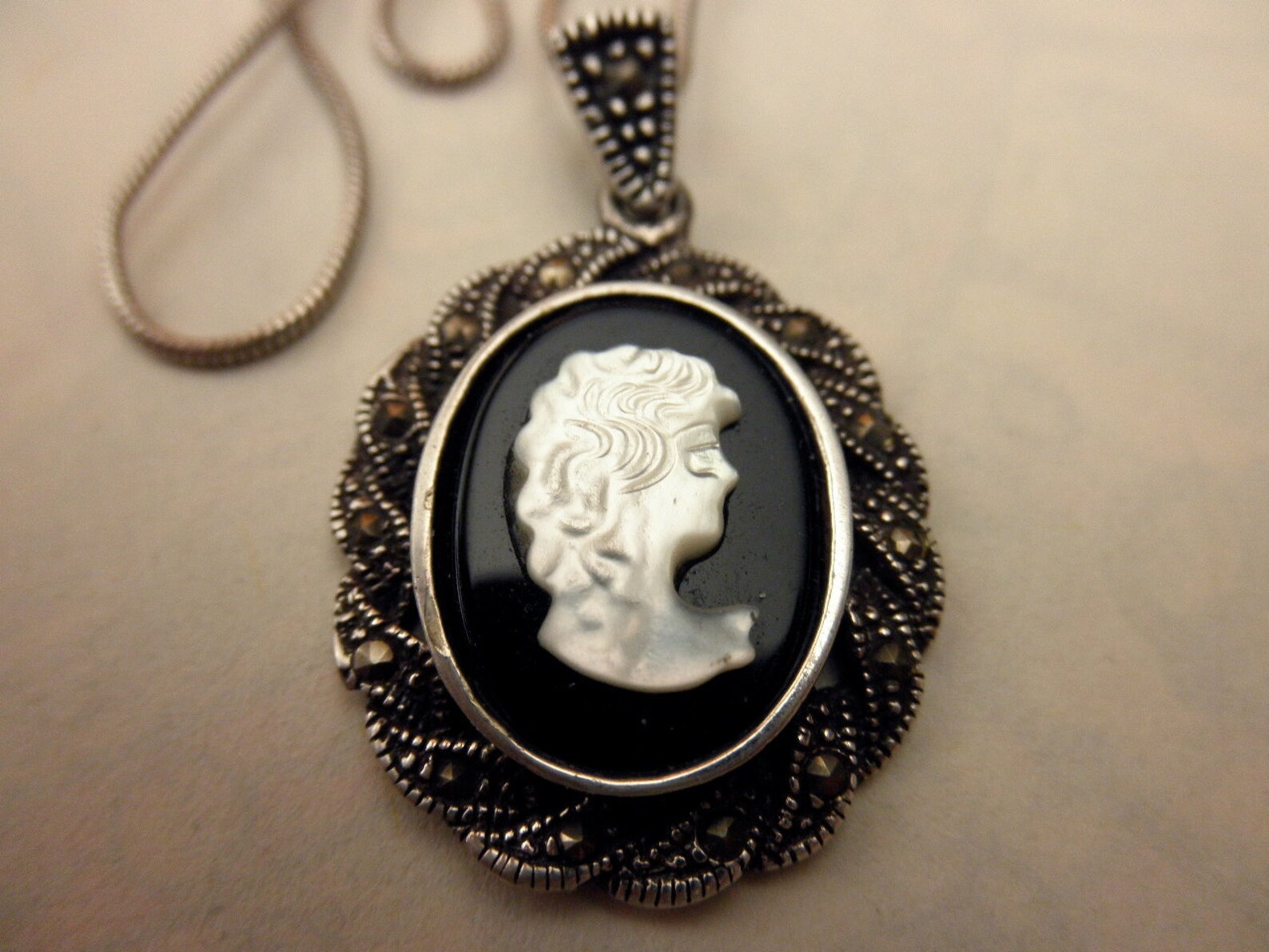 Vintage Sterling Silver Cameo With 20 Sterling Snake - Etsy