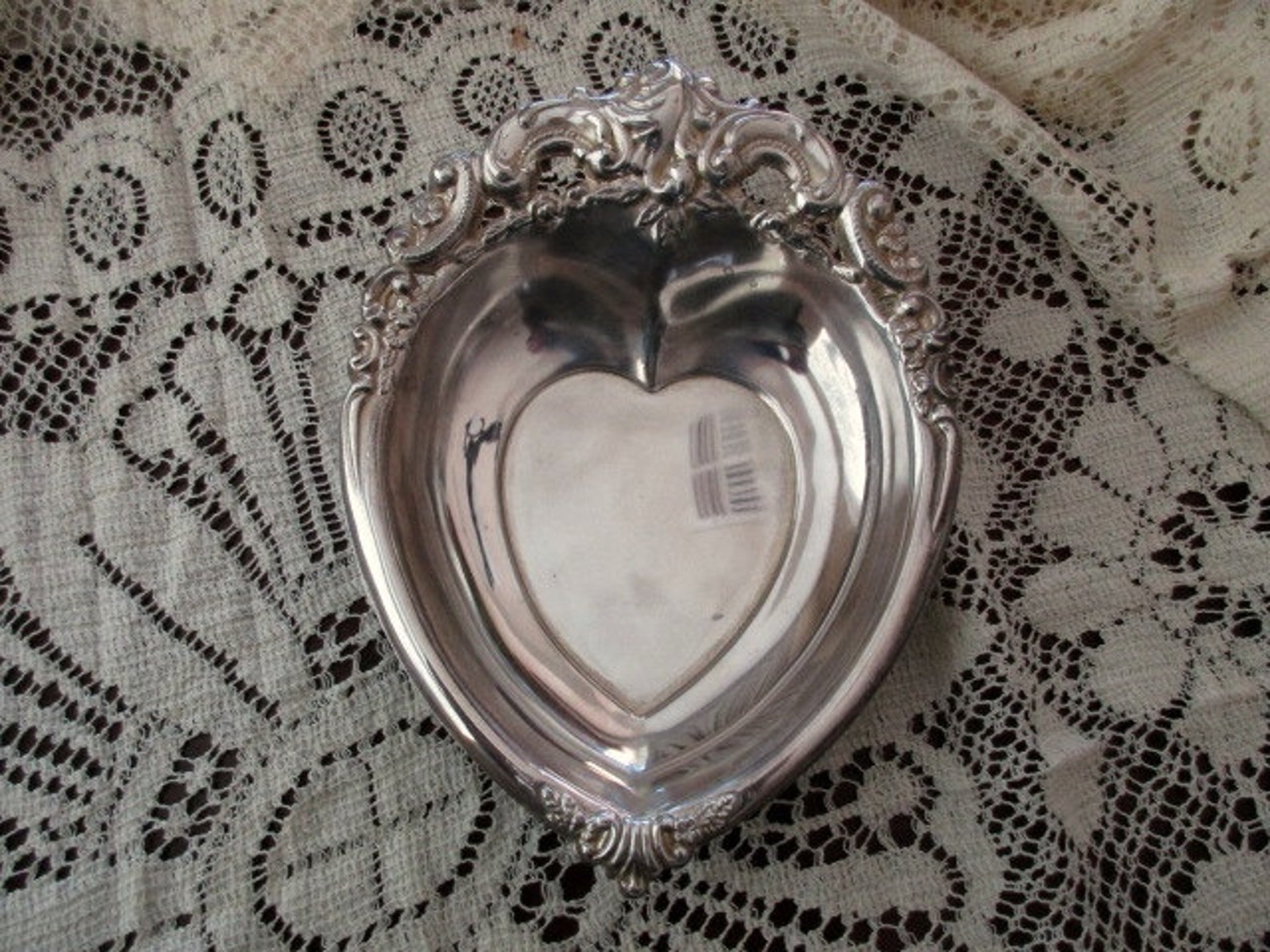 Vintage Silverplate Heart Dish Godinger.ornate-candy-floral - Etsy