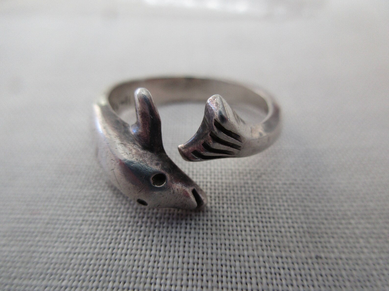 Vintage Sterling Fish Ring Adjustable Size 6 - Etsy
