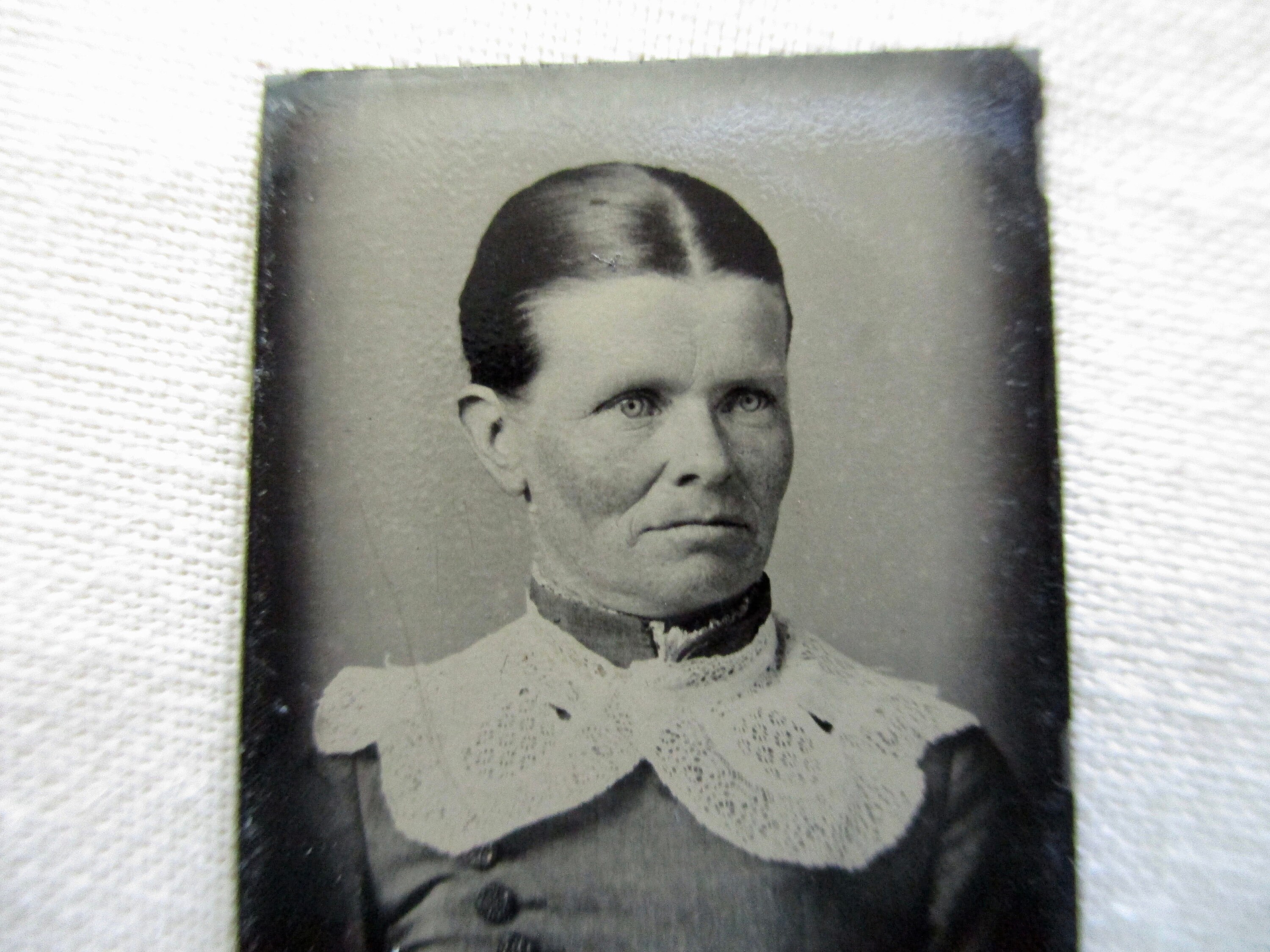 Antique Miniature Gem Tintype Photo - 1800s, Stern Freckle Face Woman ...