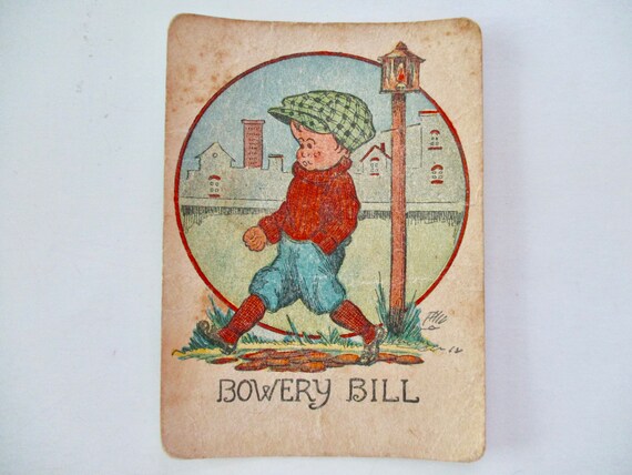 Antique Playing Card Old Maid Bowery Bill Children Game | Etsy