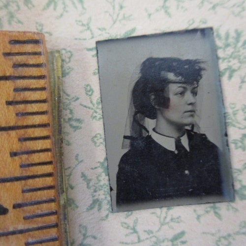 Antique Miniature Gem Tintype Photo 1800s Profile of a - Etsy
