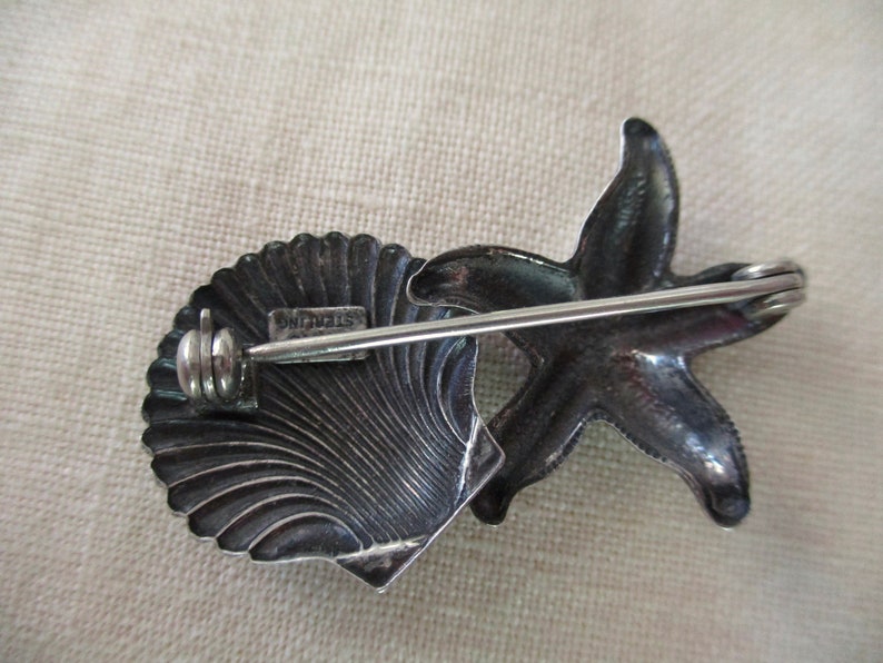 Beau Sterling Shell Starfish Pin Brooch Designer Signed - Etsy