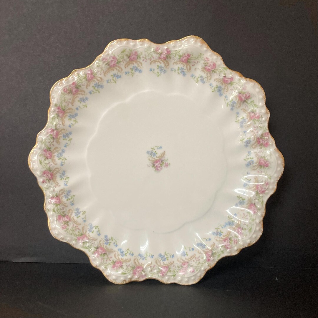 Limoges France LDBC Flambeau Hand Painted 9 1/2 Inch Pink Roses and ...