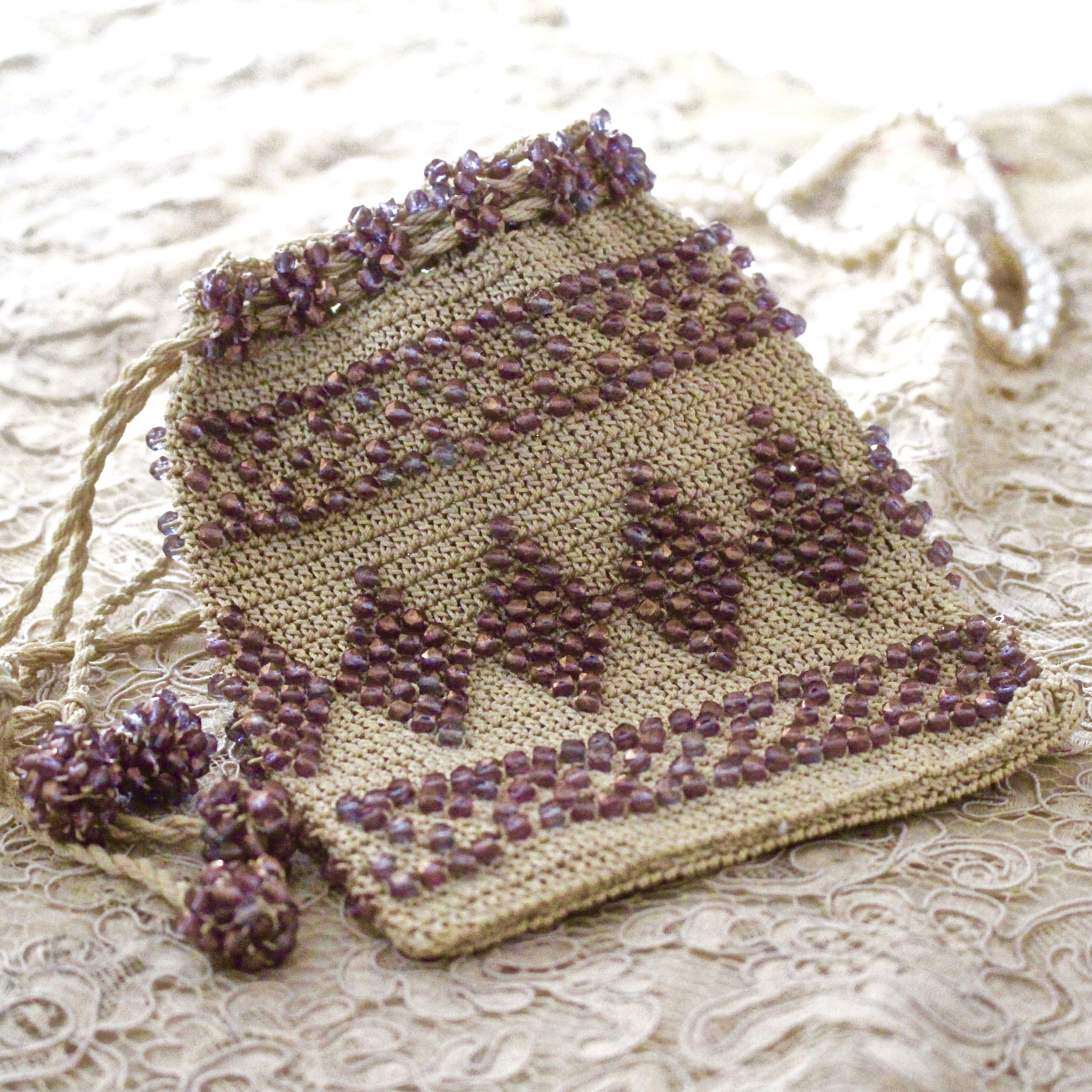 Vintage Crochet Beaded Purse - Etsy