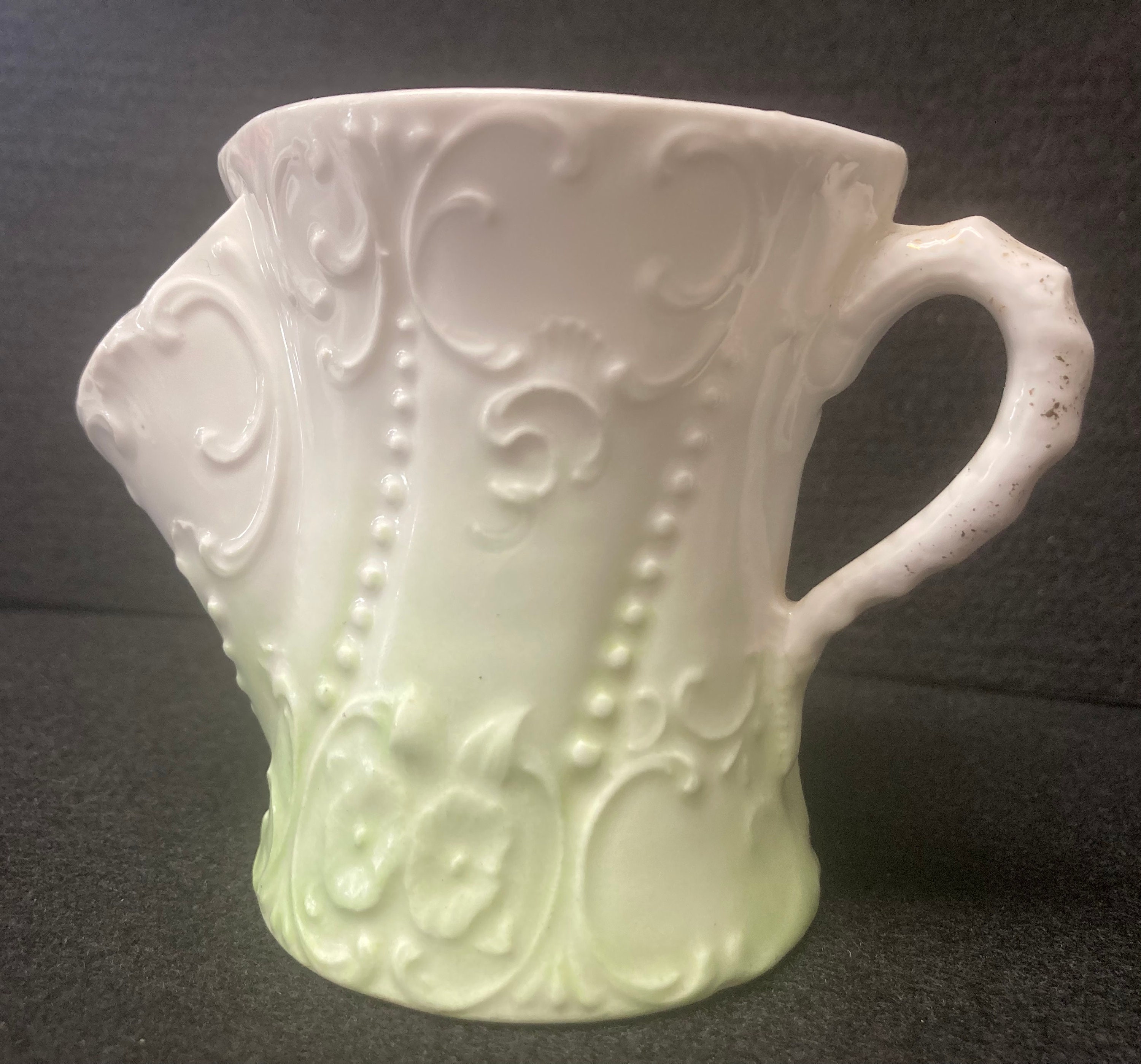 Antique Shaving Scuttle Mug With Embossed Flowers and Swirls - Etsy