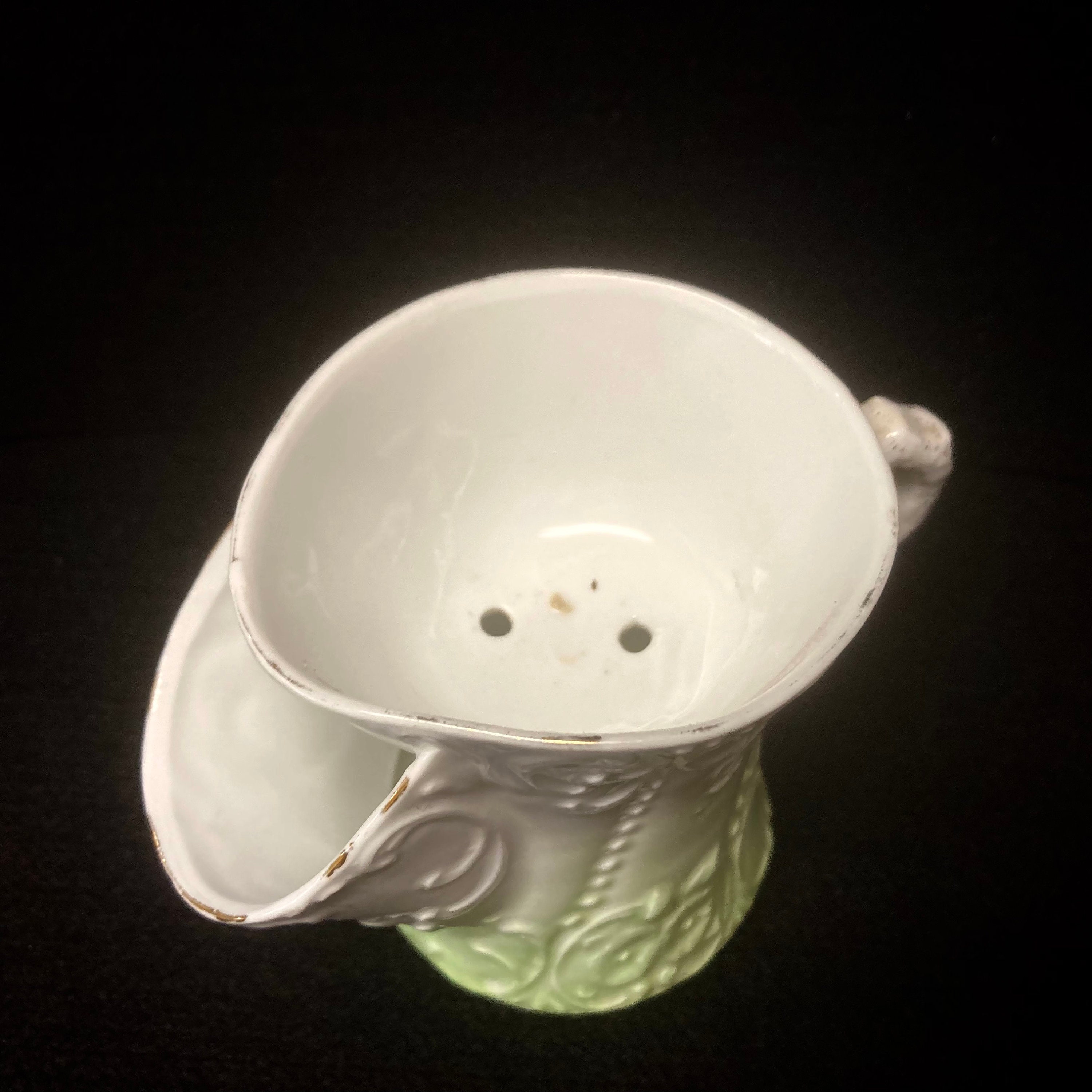 Antique Shaving Scuttle Mug With Embossed Flowers and Swirls - Etsy