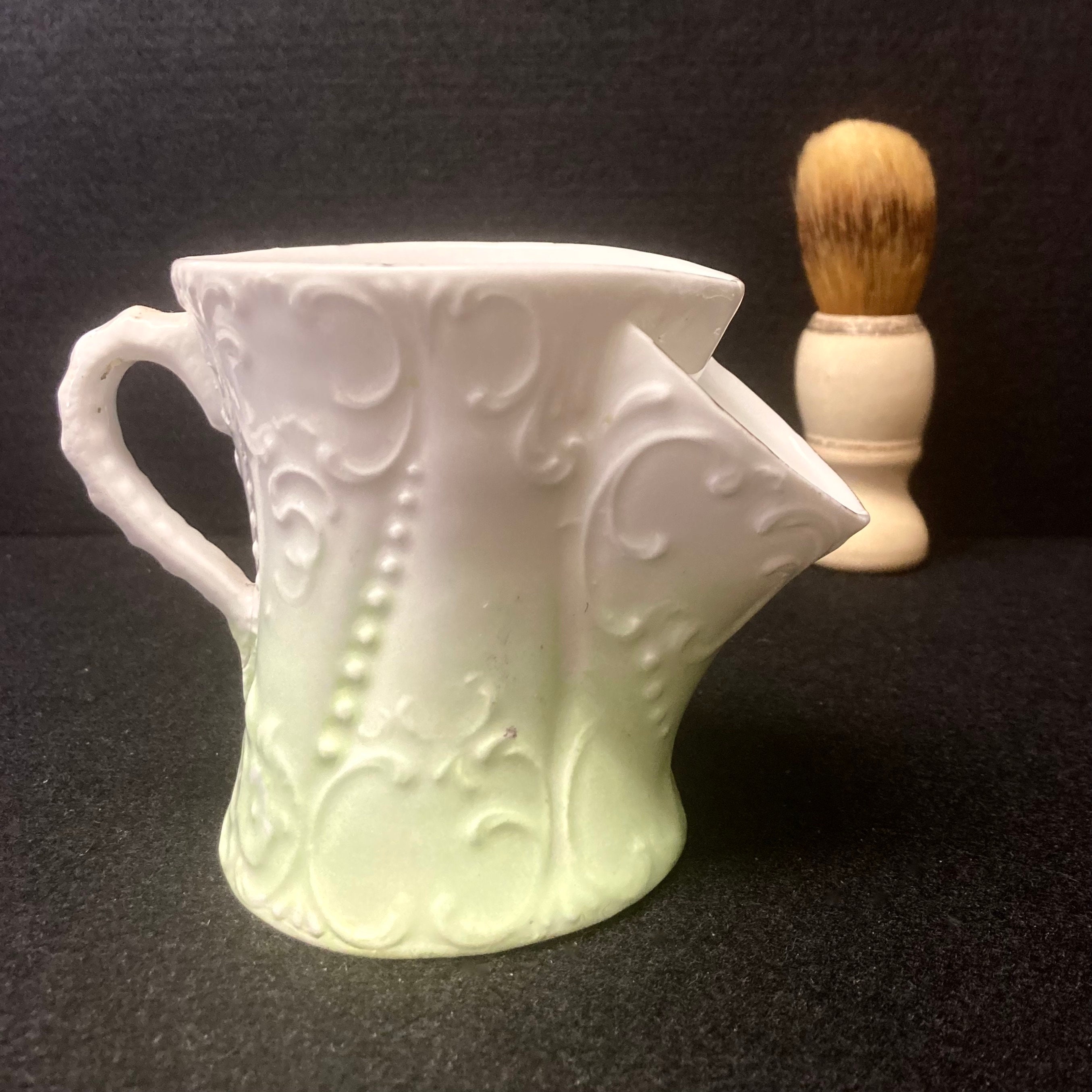 Antique Shaving Scuttle Mug With Embossed Flowers and Swirls - Etsy
