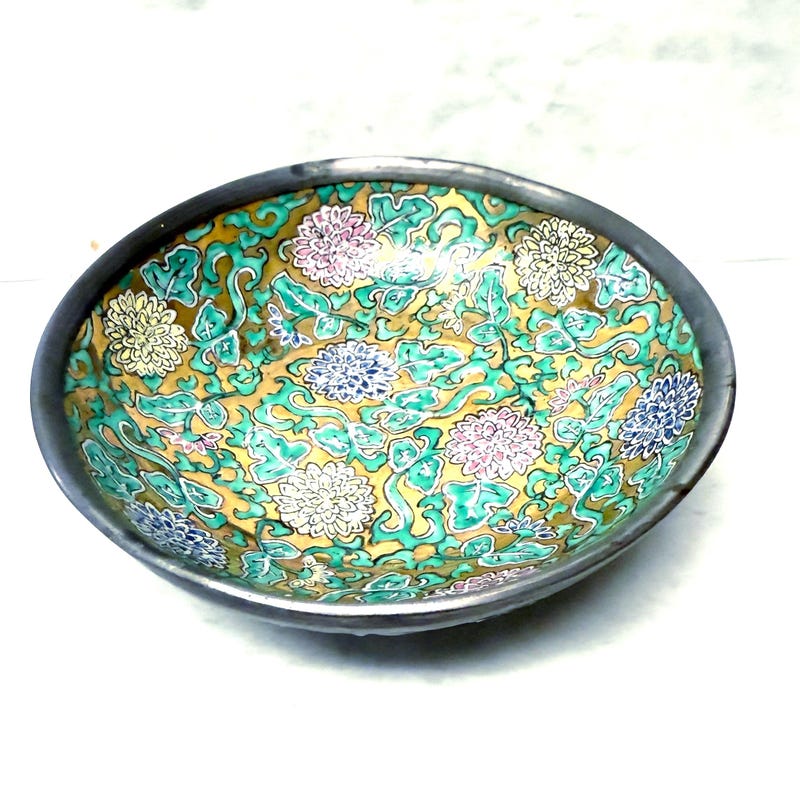 Porcelain and Pewter Bowl - Etsy