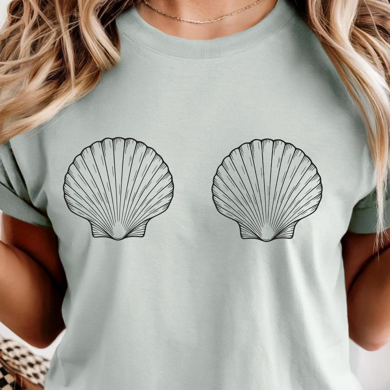 Mermaid Shell Bra Shirt | Seashell Comfort Colors® Tee |coastal Beach ...