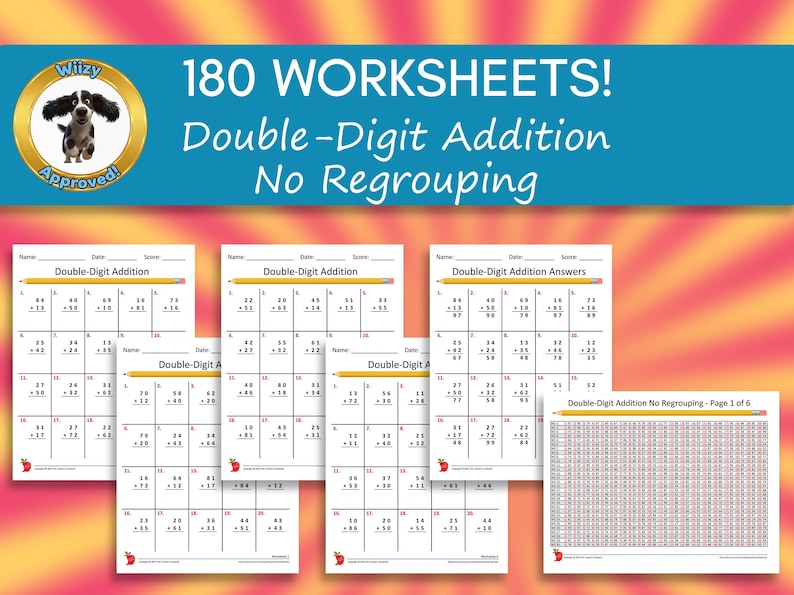 Double-digit No Regrouping Math Worksheets Printable PDF | Addition ...