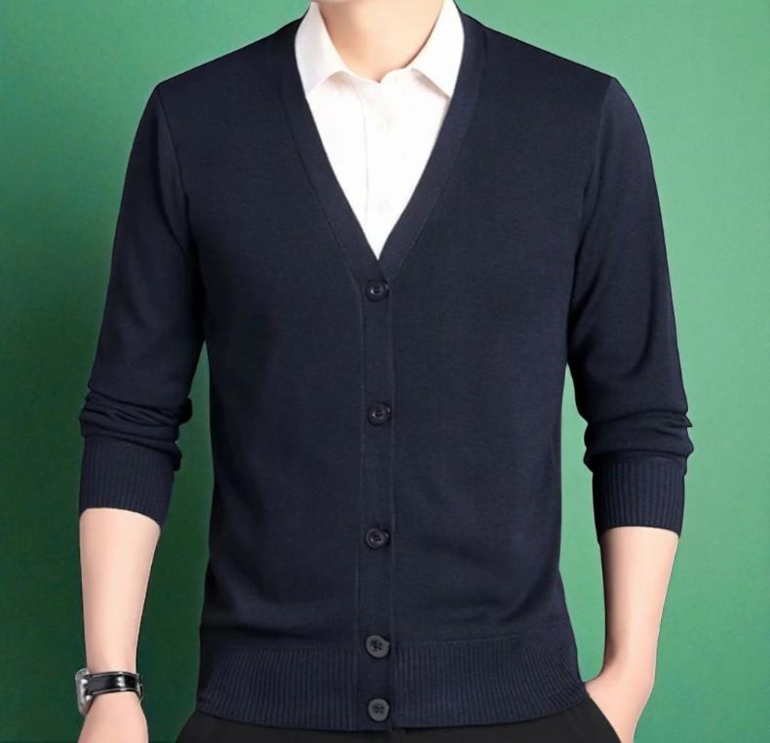 Men’s Cardigan, Classic Knit Sweater, Slim Fit Button Down, Casual ...