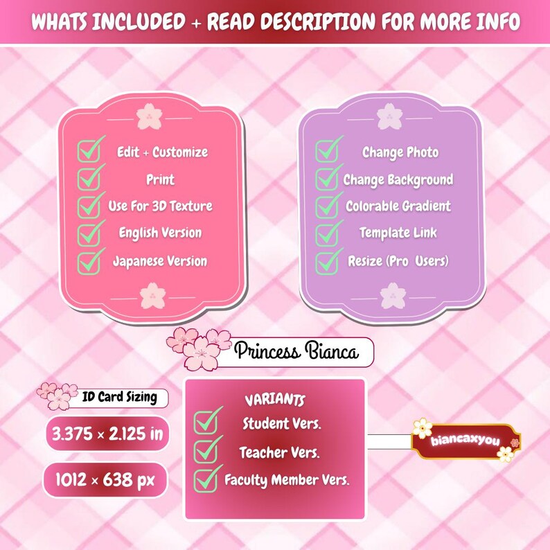 Editable Cosplay ID Card Template: Anime Style (canva Digital Download ...