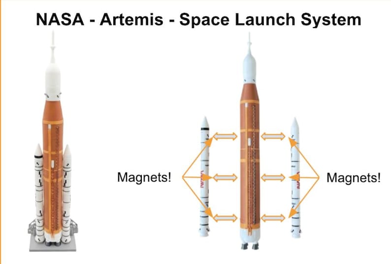 Artemis Space Launch System (SLS) Rocket Model With Magnetic Detachable ...