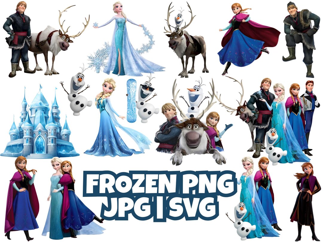 Frozen Clipart Bundle: Anna, Elsa, Olaf (PNG, SVG) - Etsy Canada