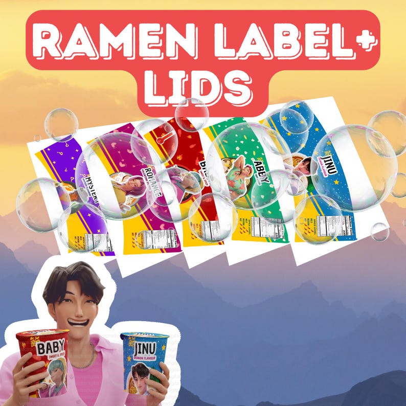 Kpop Demon Hunters Cup Noodle Labels Ramyeon, Kpop Saja Boys Cup ...