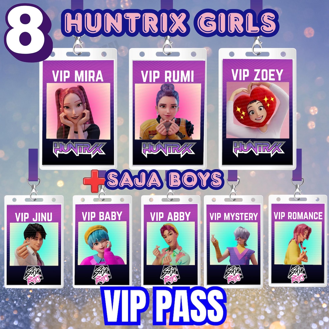 Kpop Demon Hunters VIP Access Pass | Huntrix & Saja Boys Printable ...