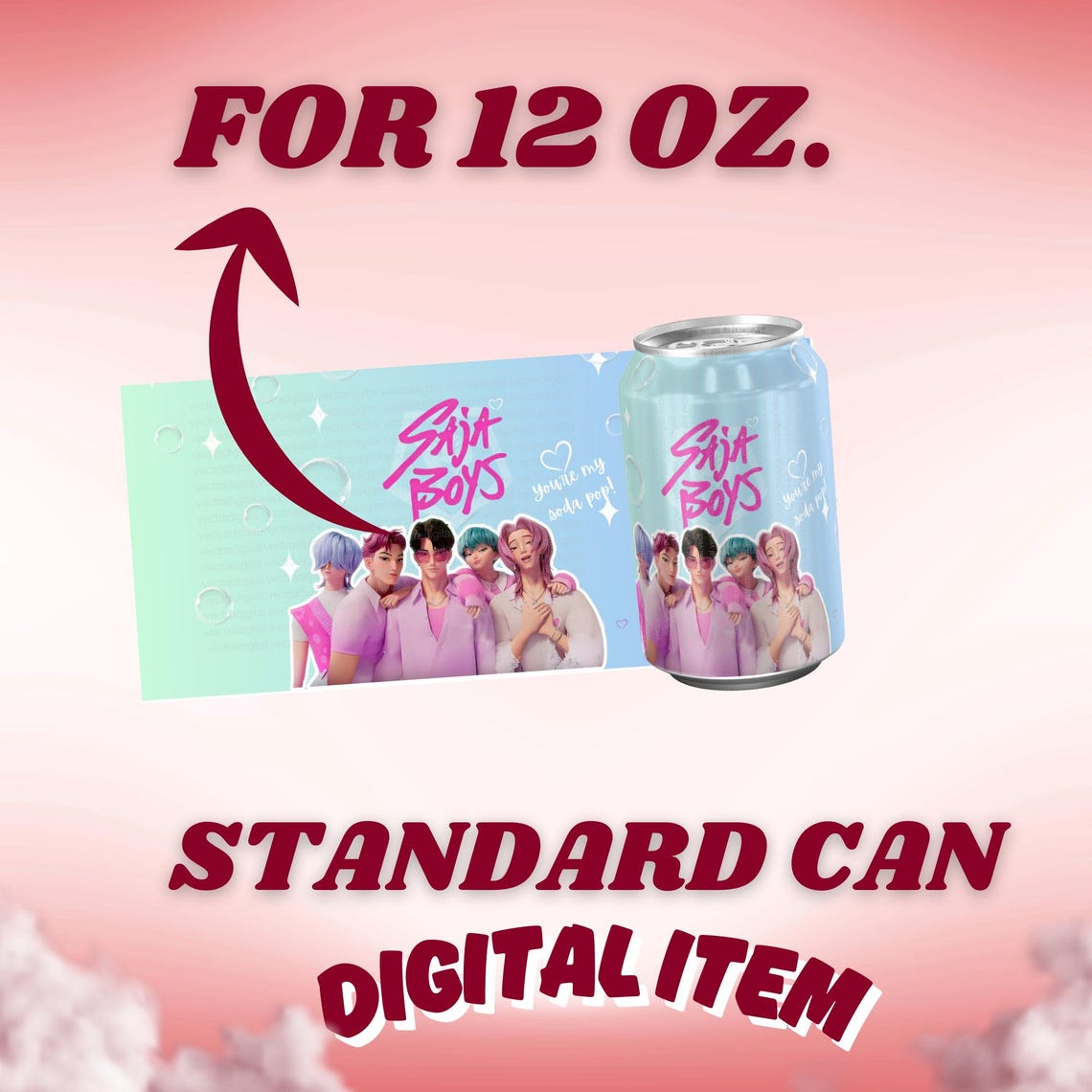 Kpop Demons Hunter Printable | Saja Boys Soda Can Labels | 4 Color Soda ...