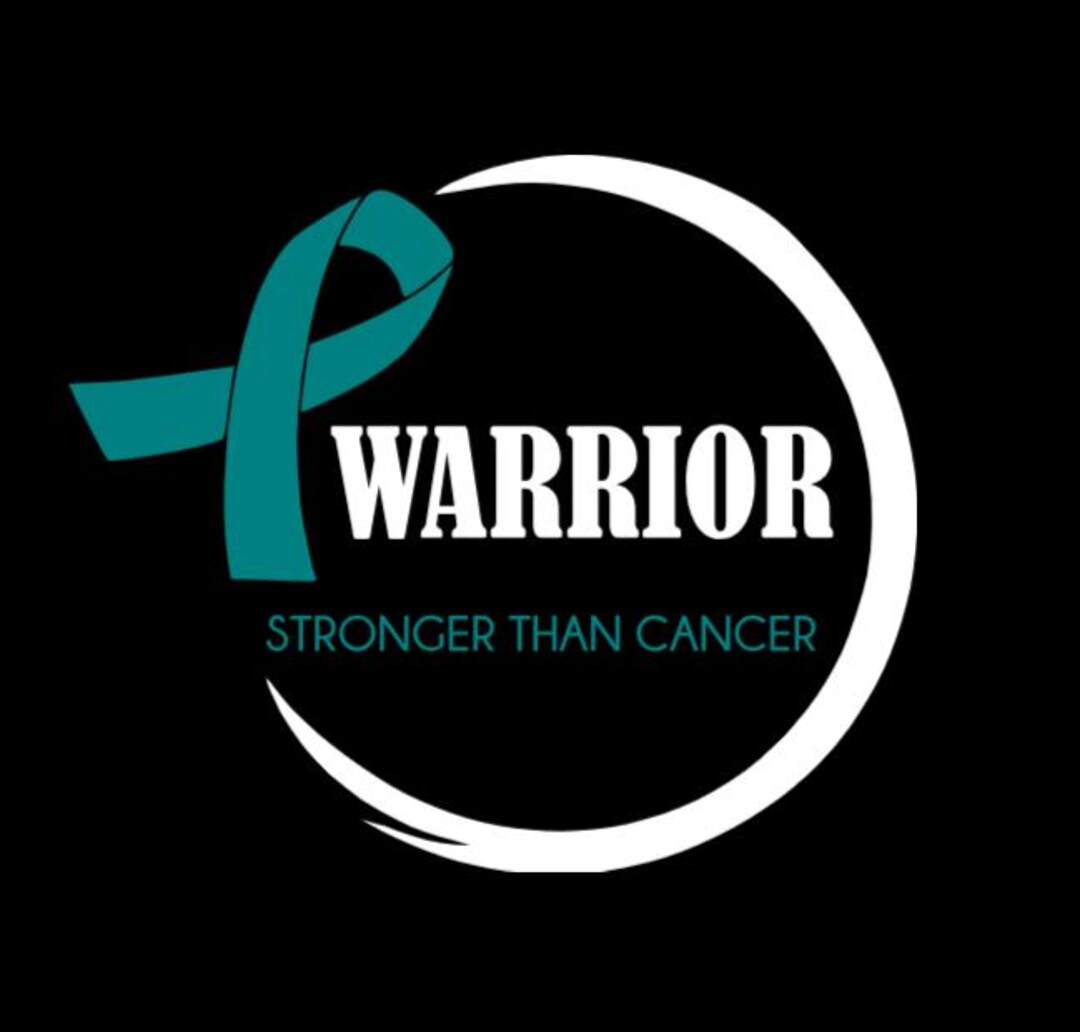 Ovarian Cancer Warrior Teal Ribbon SVG: Fight Cancer Shirt (digital ...