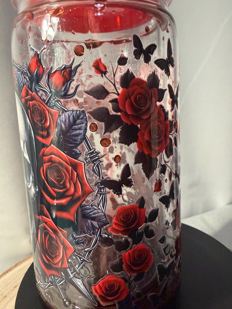 Skull and Roses 16oz Blood Drip Libby Cup Tumbler Red - Etsy