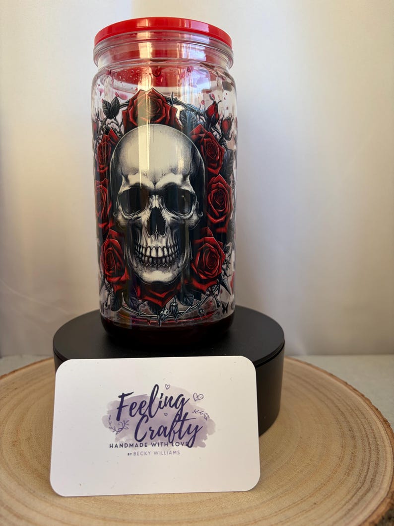 Skull and Roses 16oz Blood Drip Libby Cup Tumbler Red - Etsy