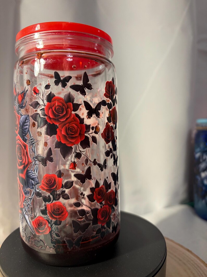 Skull and Roses 16oz Blood Drip Libby Cup Tumbler Red - Etsy