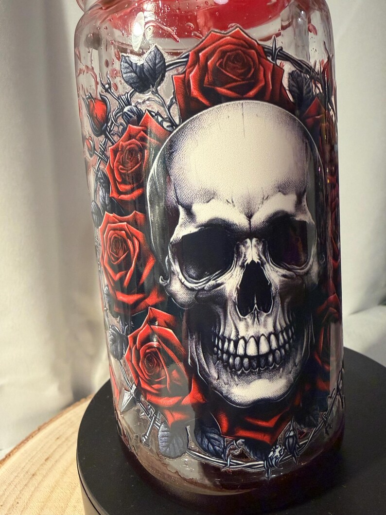 Skull and Roses 16oz Blood Drip Libby Cup Tumbler Red - Etsy