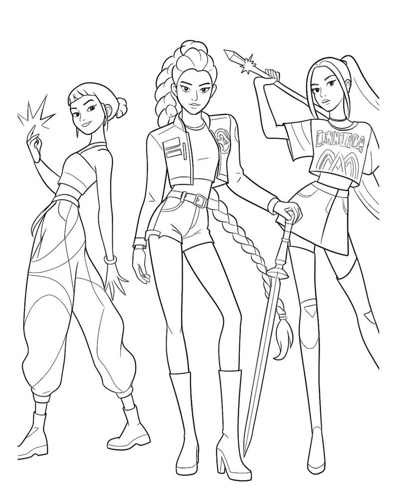 K-pop Demon Hunters 40 Coloring Pages –PDF Printable Anime Idol ...