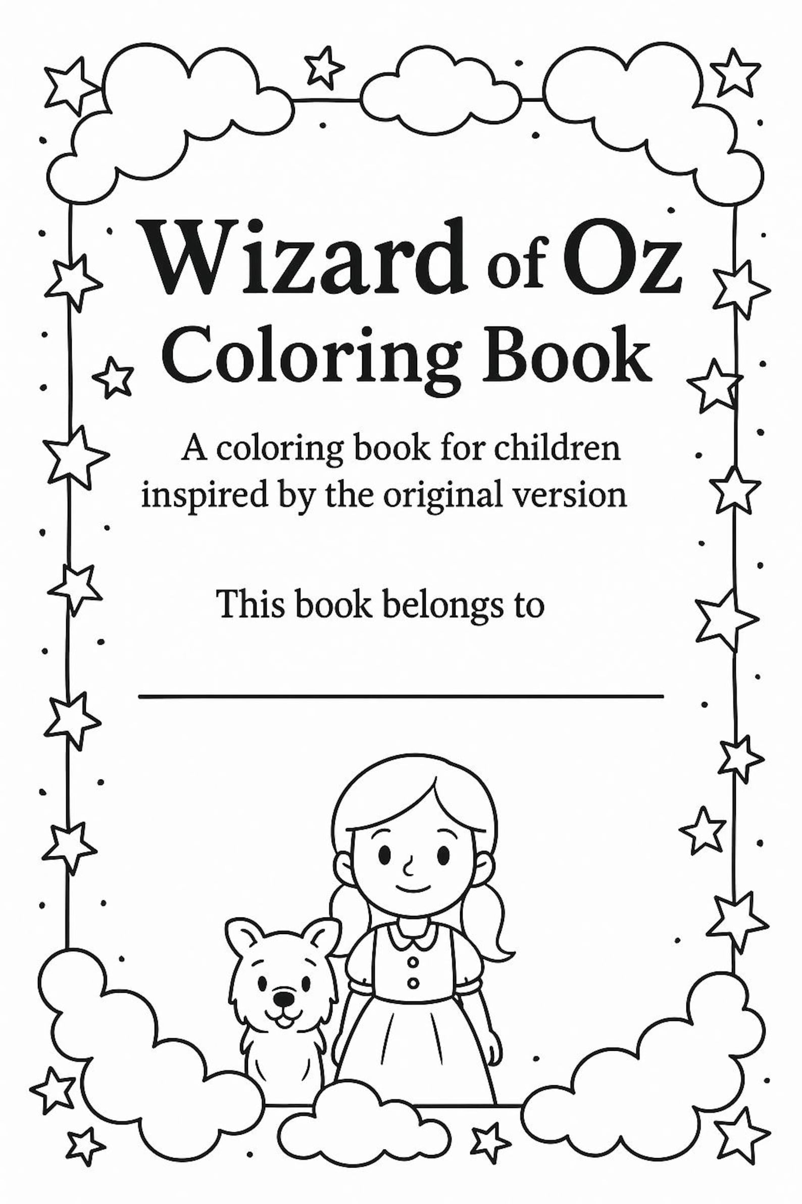 Wizard of Oz Coloring Book | Vintage Fairy Tale, Kids Activity ...