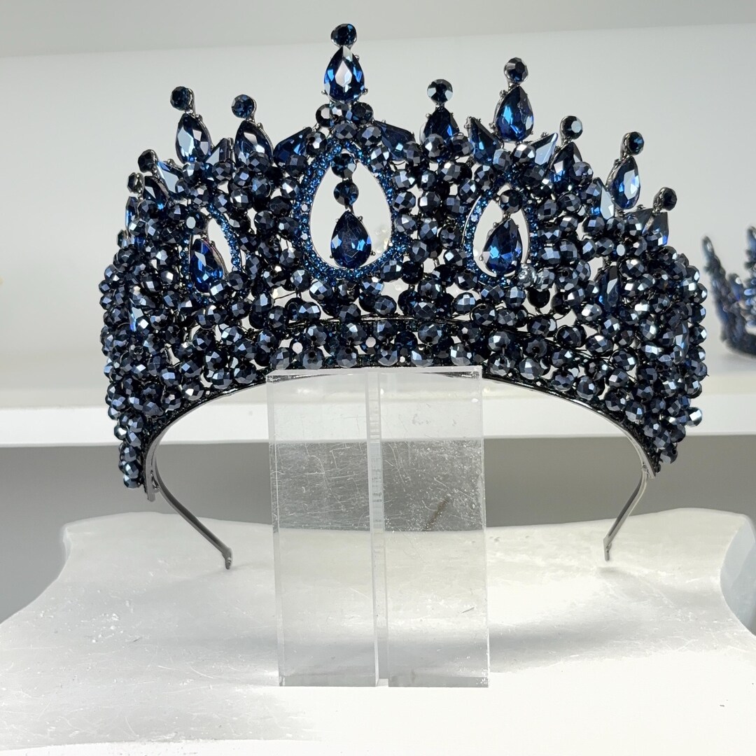 NAVY BLUE/BLACK Quinceañera Crown, Tiara - Etsy