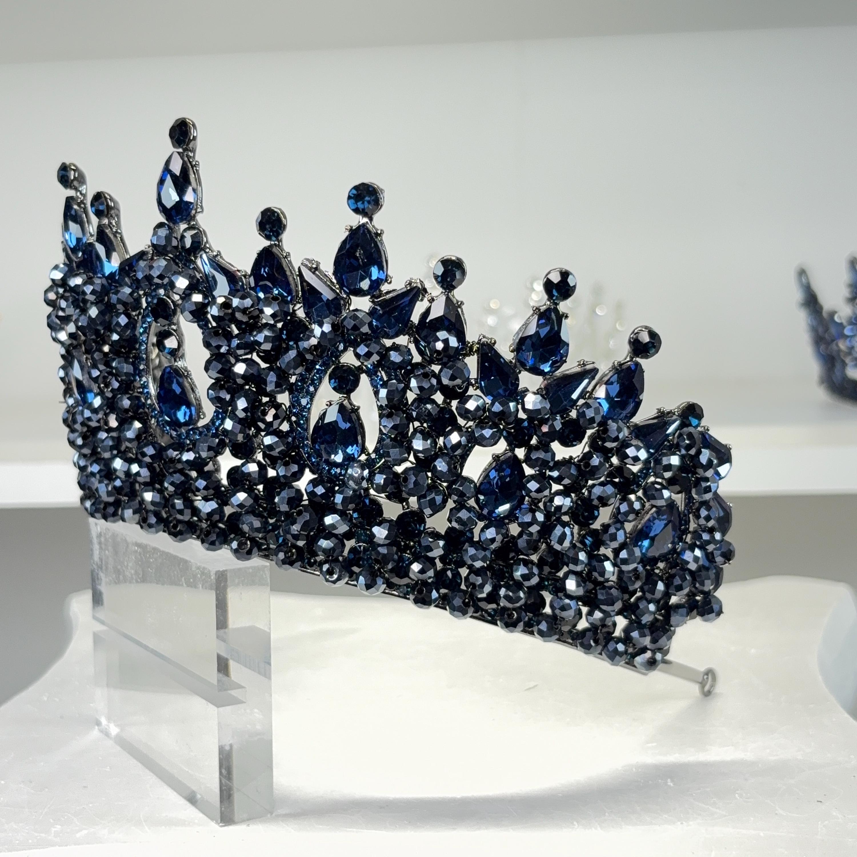 NAVY BLUE/BLACK Quinceañera Crown, Tiara - Etsy