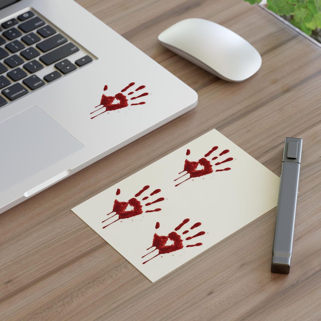 Bloody Handprint Sticker Sheet for Decor, Scrapbooking, or Gifting - Etsy
