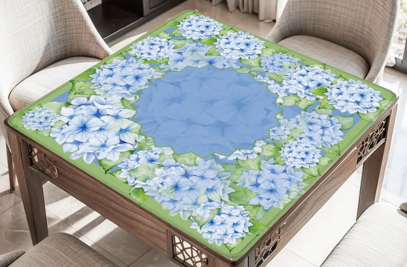 Sea of Hydrangeas Mahjong Mat: Neoprene Mahj Game Tabletop - Etsy