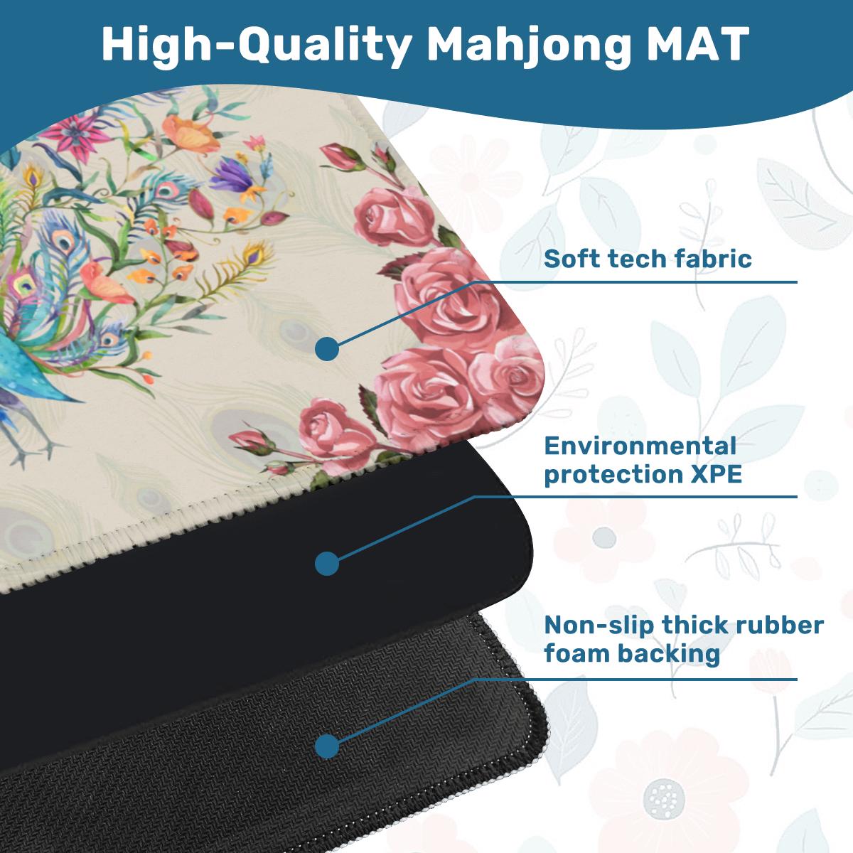 Peacock Rose Mahjong Mat: Mahj Game Tabletop (31.5-inch) - Etsy