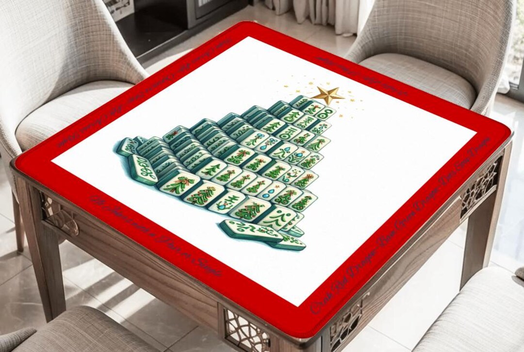 Mahjong Tile Christmas Tree Mahjong Mat: Mahj Game Tabletop (31.5-inch ...