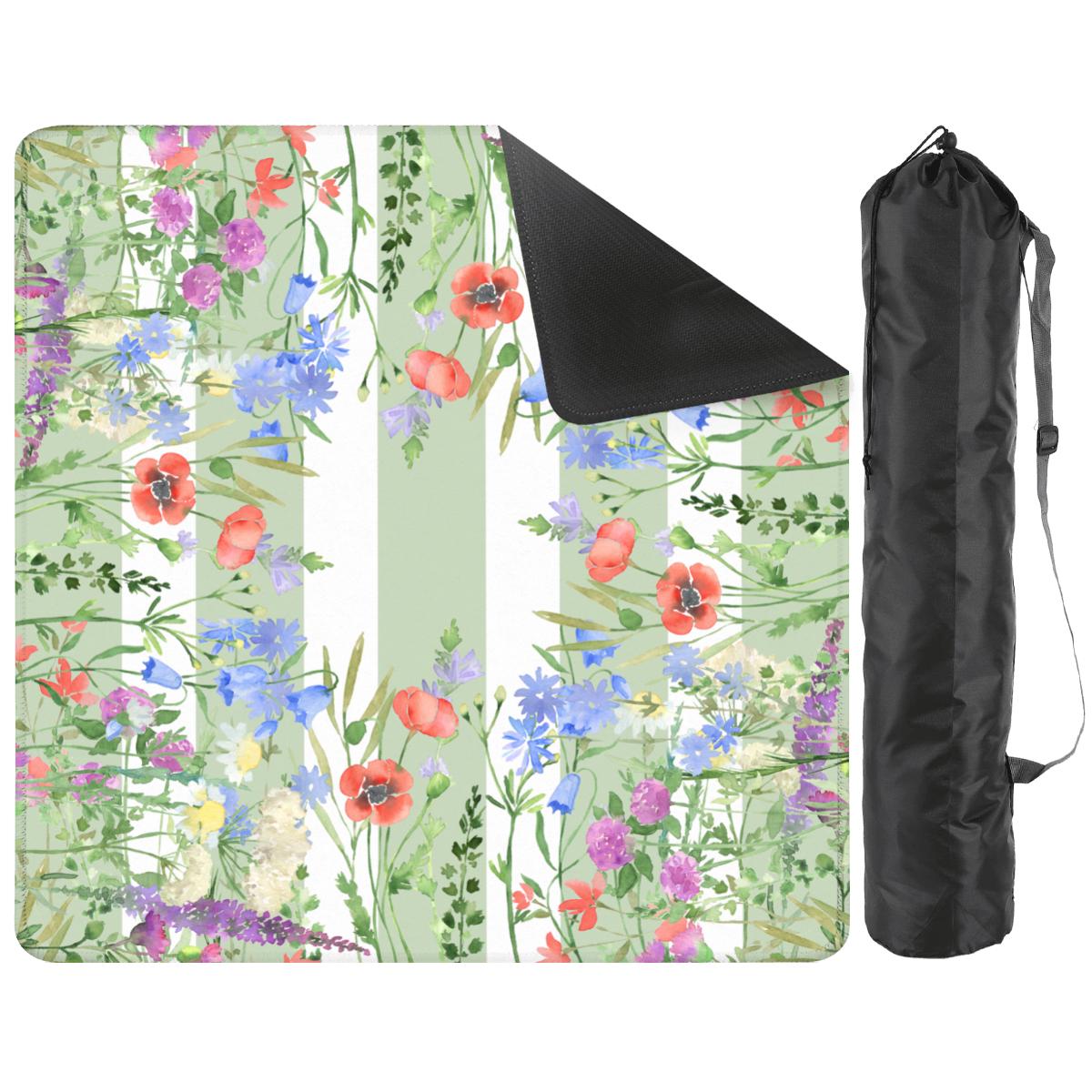 Sage Green Spring Floral Stripe Mahjong Mat: Mahj Game Tabletop (31.5 ...