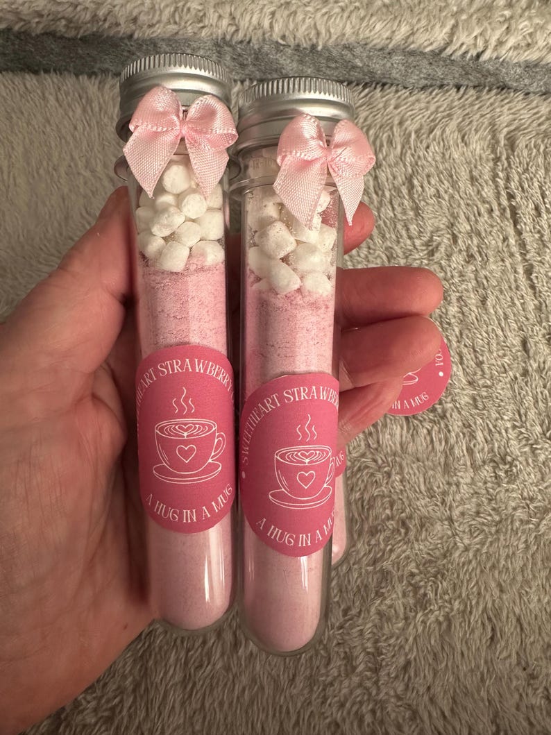 Strawberry Hot Cocoa Tubes Gift for Mom, Mother’s Day Cocoa Shots ...