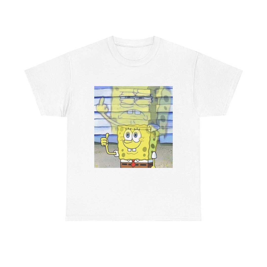 Spongebob Waving Meme Tee | Cartoon Pixel Art T-shirt - Etsy