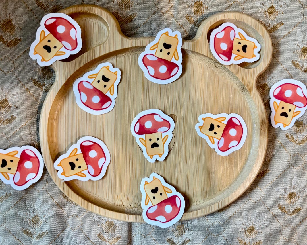 Cute Silly Mushroom Sticker - Fantasy Cottage Core - Etsy