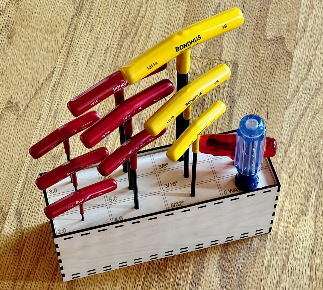 T-handle Allen Wrench Storage Rack | Laser-cut Workbench Organizer - Etsy