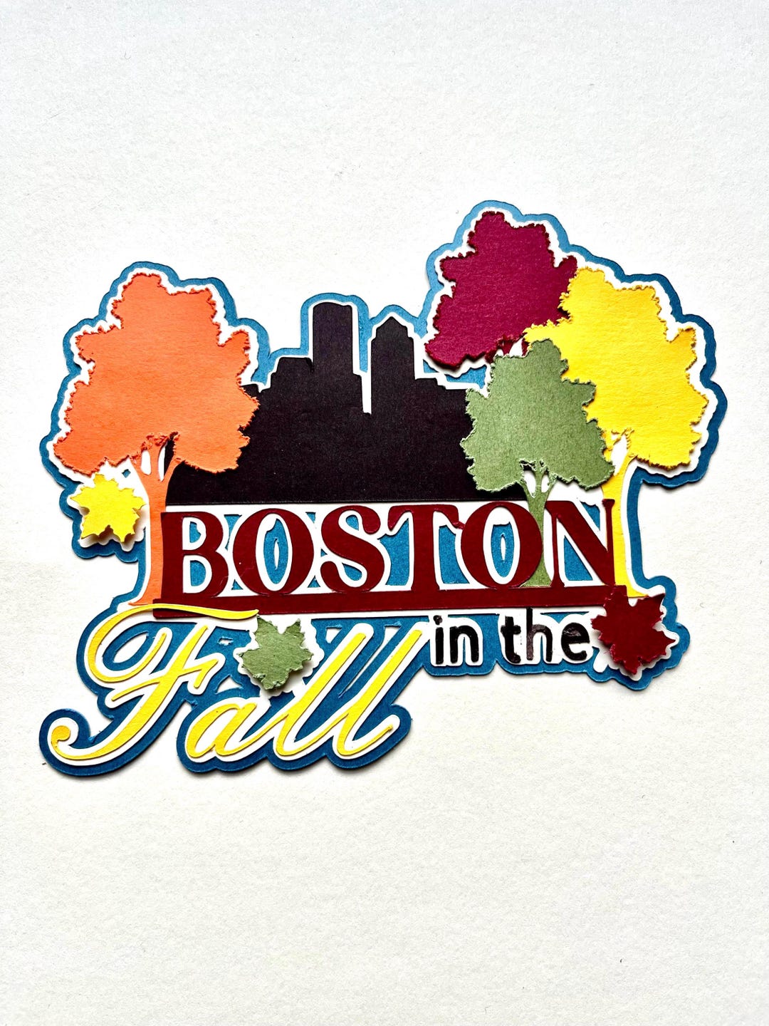 Boston in the Fall Paper Die-cut, Scrapbook Embellishment - Etsy