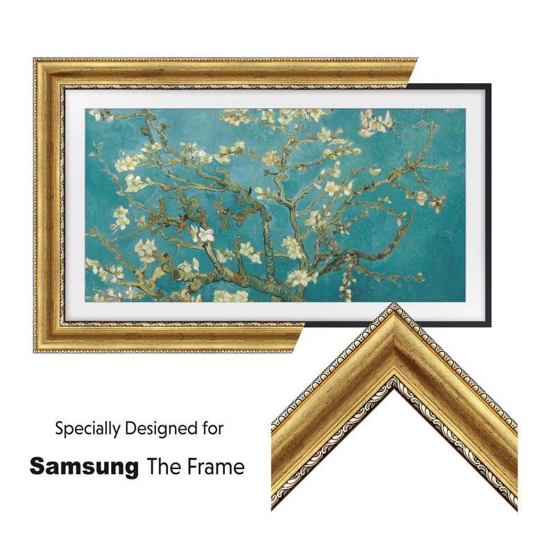 Samsung TV Frame Bezel, Antique Gold TV Frame, Custom TV Frames for ...