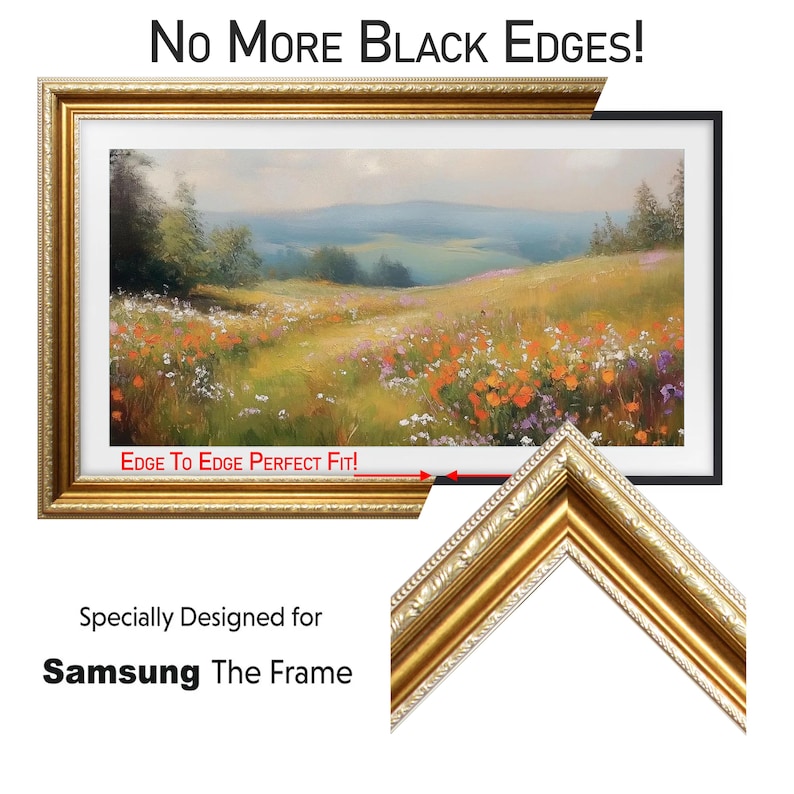 Samsung TV Frame Bezel, Antique Rich Gold TV Frame, Custom TV Frames ...
