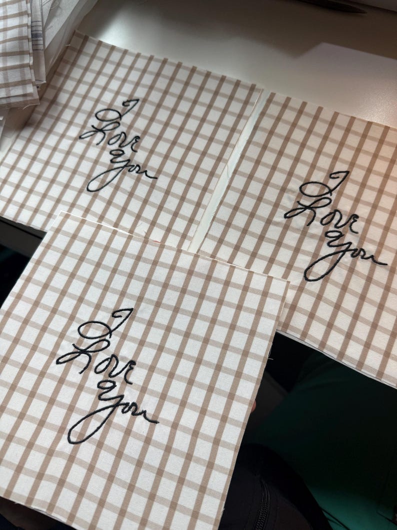 Custom Embroidered Handwritten Note - Etsy