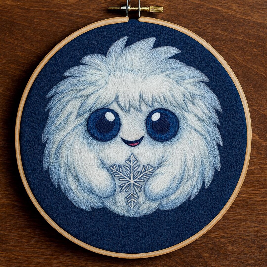 Snowball the Abominable Snowman Hand Embroidery Pattern – Cute Yeti ...