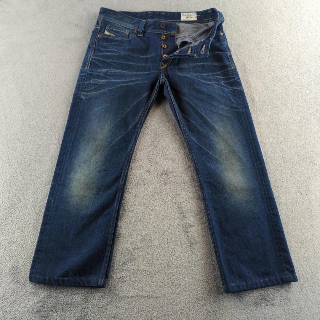 Vintage Diesel Jeans Mens 31 (fits 30x26) Blue Viker Button Fly Italy ...