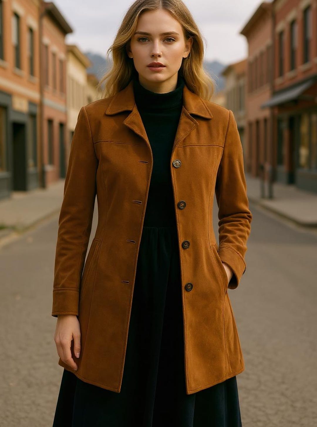 Vintage Brown Suede Leather Duster Coat - Handmade Western Overcoat - Etsy