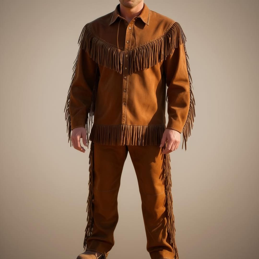 Handmade Suede Fringe Mountain Man Outfit: Old West Frontiersman Style ...
