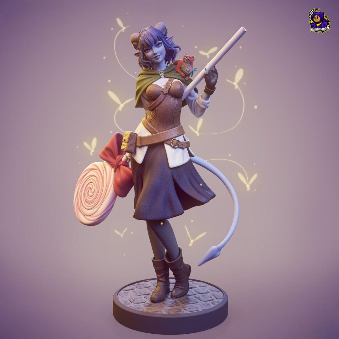 Blue Tiefling Trickster Figure - Hand-painted or Unpainted Resin ...